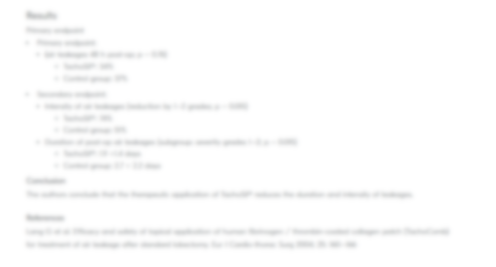 Hemostasis and wound closure in thoracic surgery - Corza Medical Global